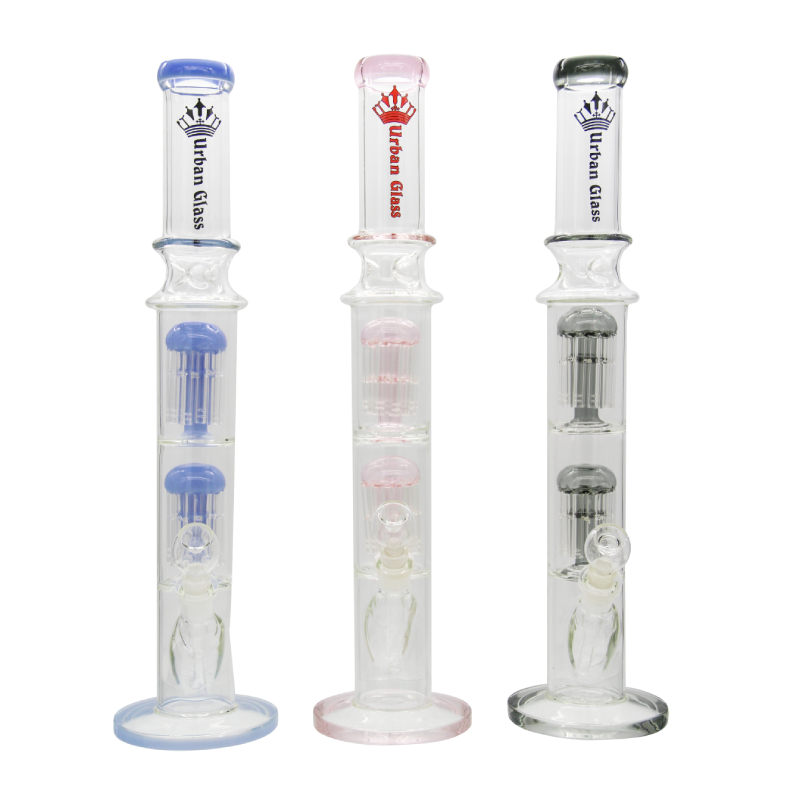 18'' 2 CHAMBER TREE PERC URBAN GLASS WATERPIPE | Gotham Distro