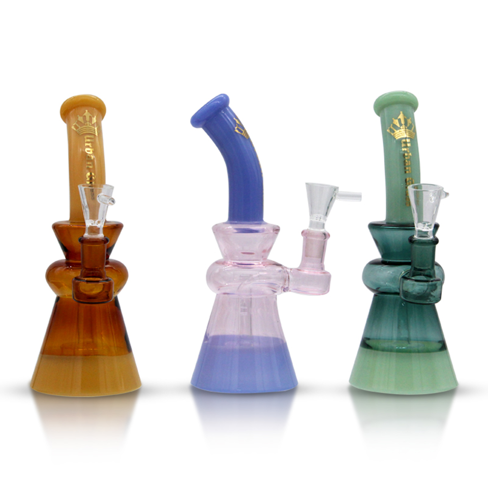 8″ FULL COLOR URBAN GLASS WATERPIPE – Gotham Distro X OB Wholesale