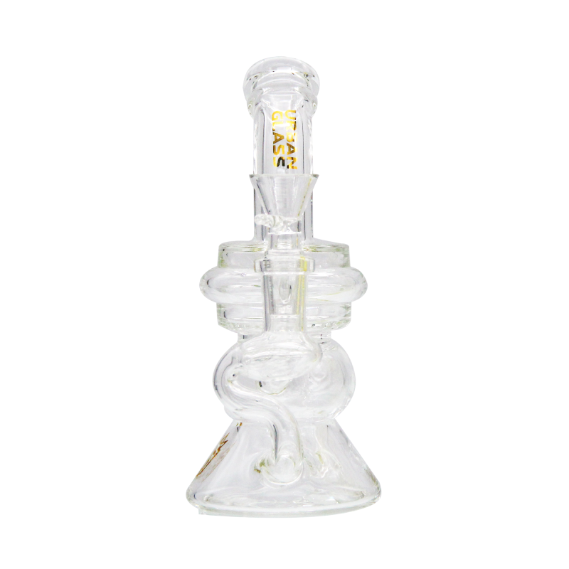 7'' DOUBLE RECYCLER URBAN GLASS WATERPIPE | Gotham Distro