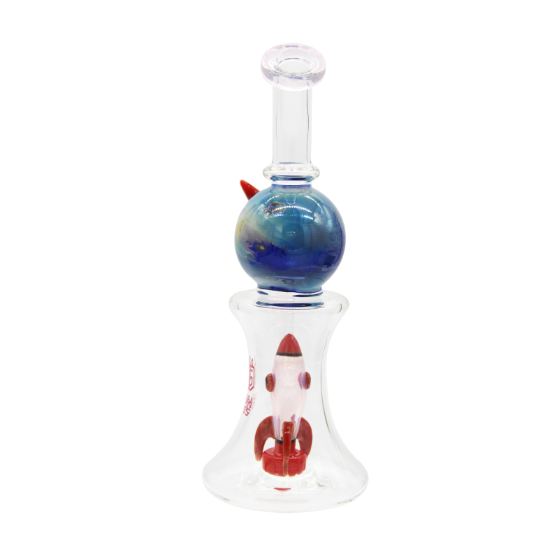 10'' URBAN GLASS SPACE ROCKET DESIGN WATERPIPE | Gotham Distro
