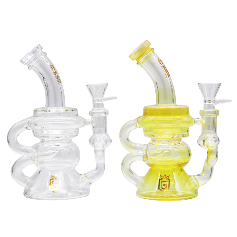 7'' DOUBLE RECYCLER URBAN GLASS WATERPIPE | Gotham Distro