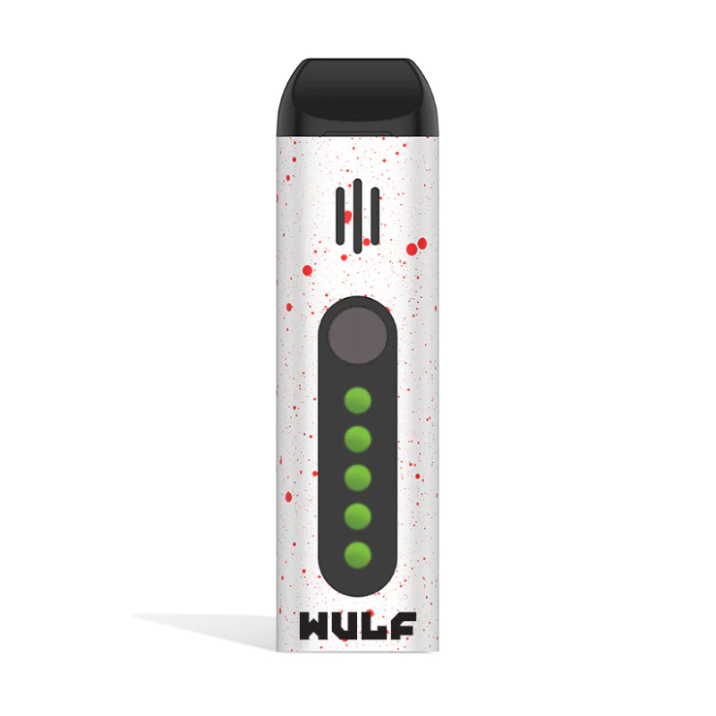 WULF FLORA PORTABLE DRY HERB VPORIZER WHITE RED SPATTER | Gotham Distro