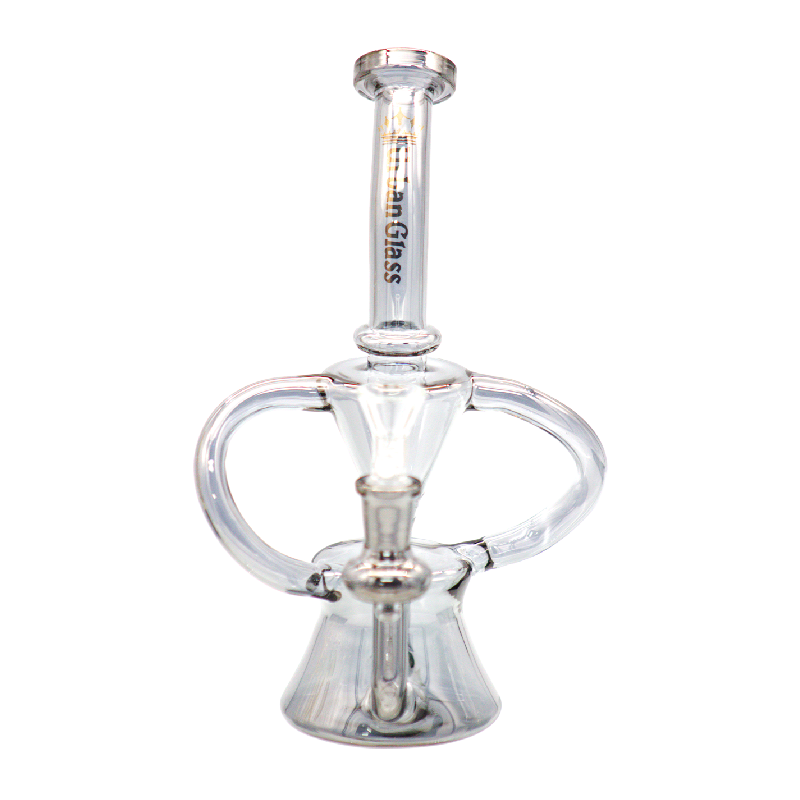 9'' 4 ARM RECYCLER URBAN GLASS WATERPIPE | Gotham Distro