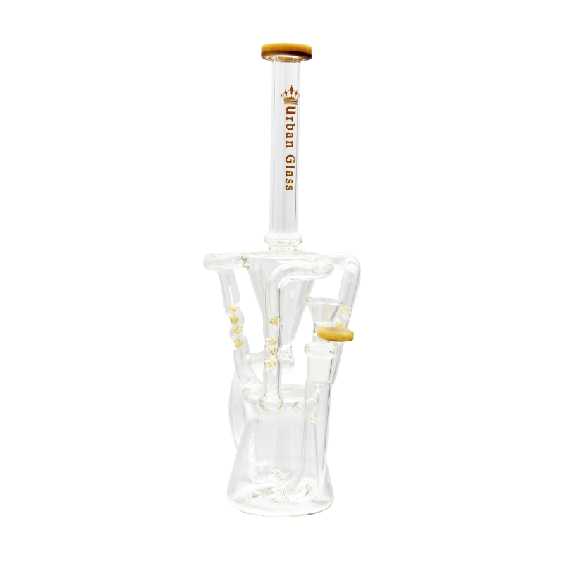 13'' 4 ARM RECYCLER URBAN GLASS WATERPIPE | Gotham Distro