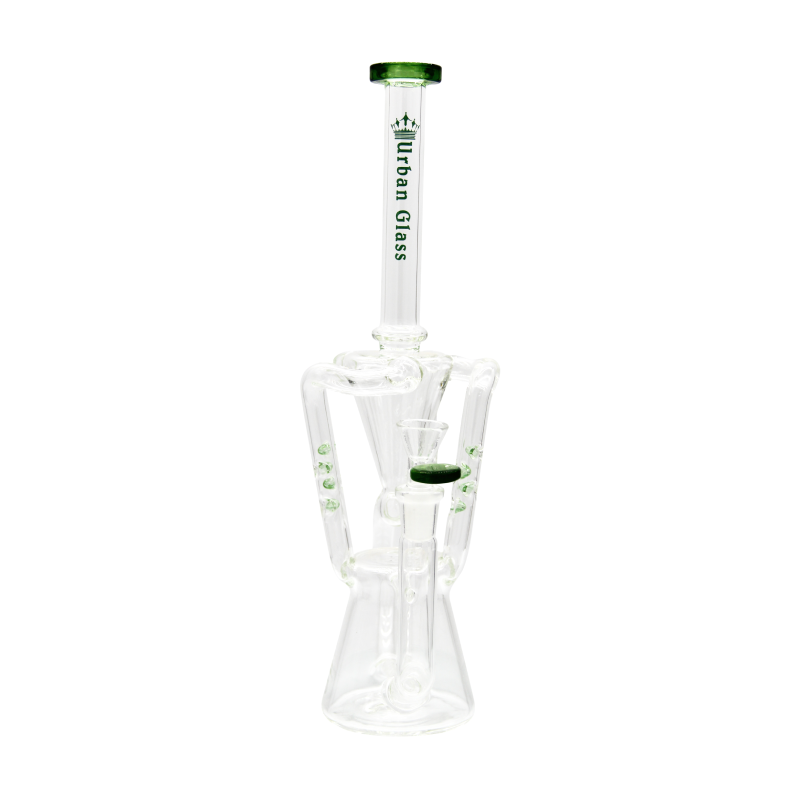 13'' 4 ARM RECYCLER URBAN GLASS WATERPIPE | Gotham Distro