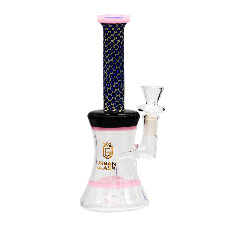 8'' OVAL BEAKER TOP HONEY COMB MATRIX SHOWER URBAN GLASS WATERPIPE ...