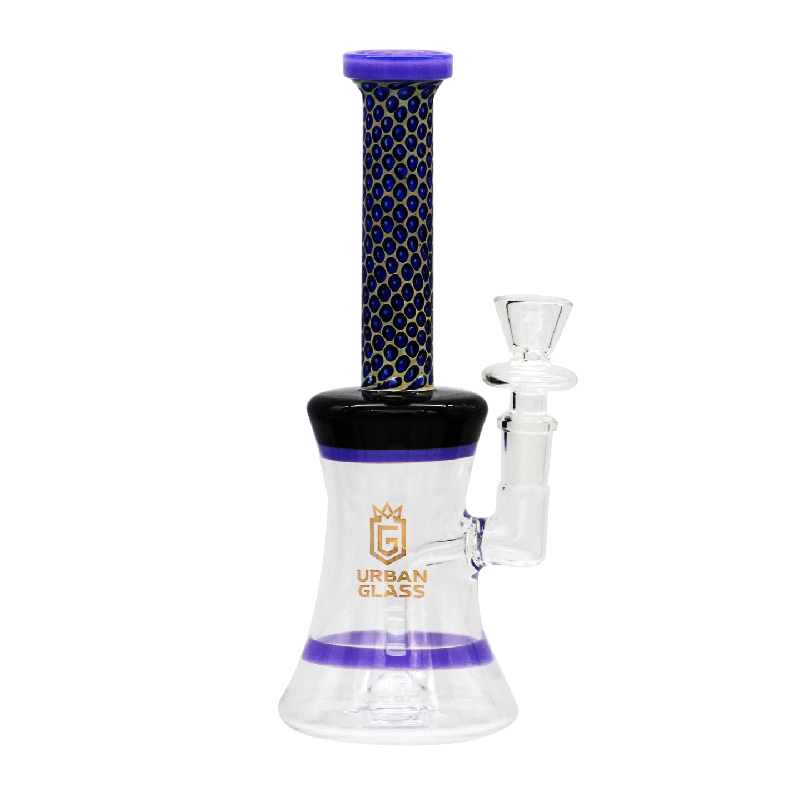 8'' OVAL BEAKER TOP HONEY COMB MATRIX SHOWER URBAN GLASS WATERPIPE ...