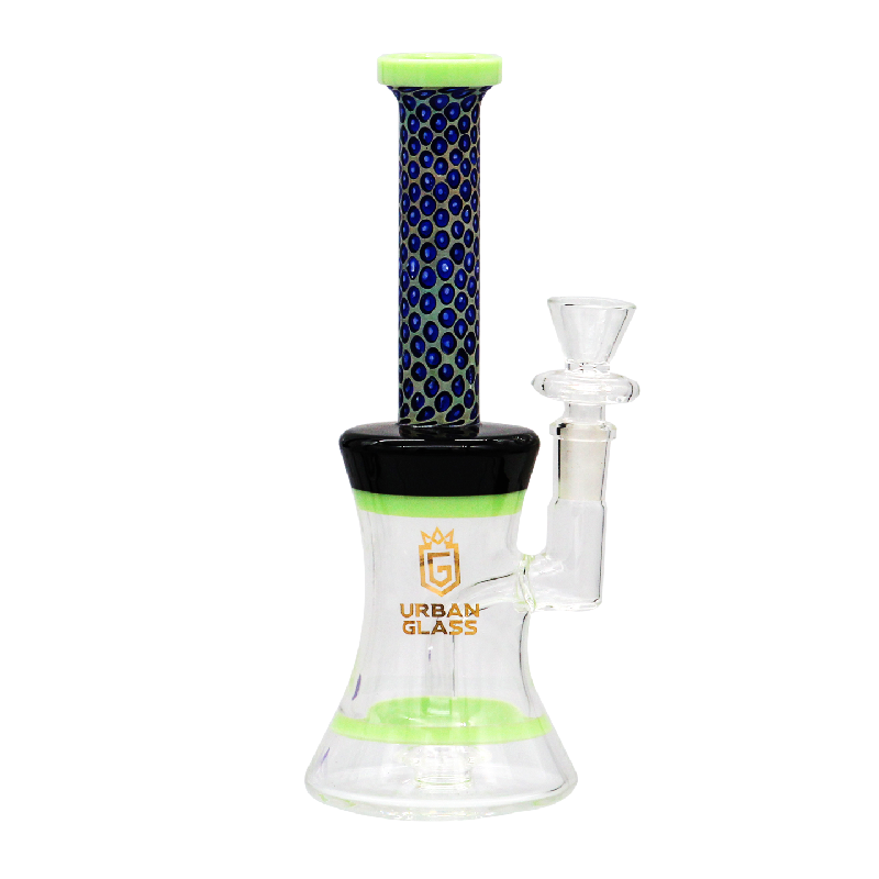 8'' OVAL BEAKER TOP HONEY COMB MATRIX SHOWER URBAN GLASS WATERPIPE ...