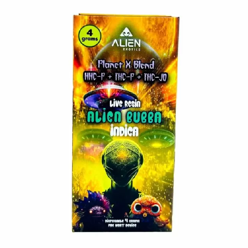 ALIEN EXOTICS LIVE RESIN HHC-P+THC-P/JD DISPOSABLE 4 GRAM ALIEN BUBBA ...