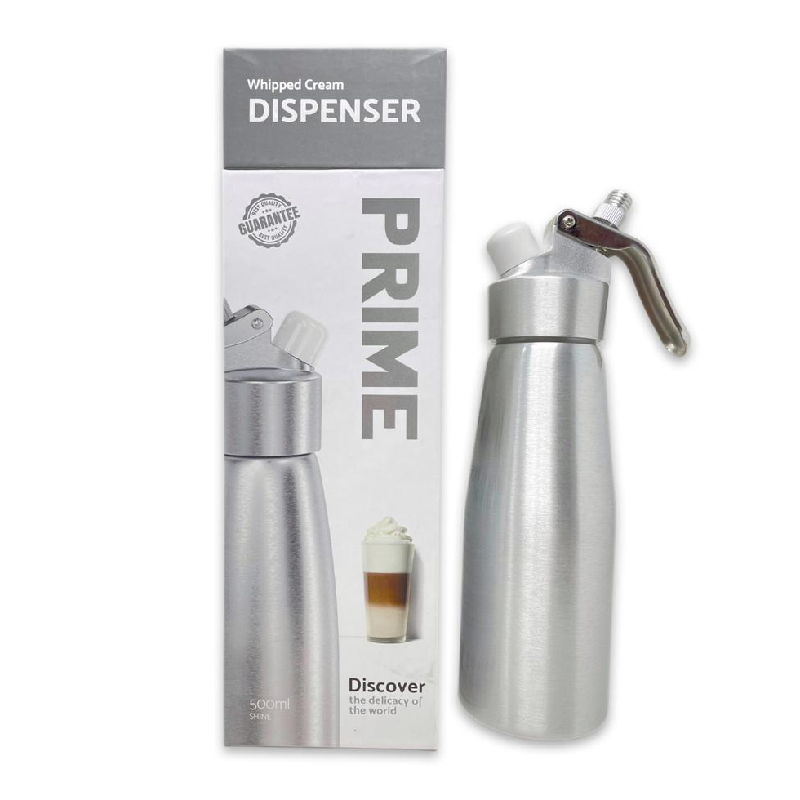 PRIME PREMIUM WHIP CREAM DISPENSER 500ML SILVER SHINE | Gotham Distro