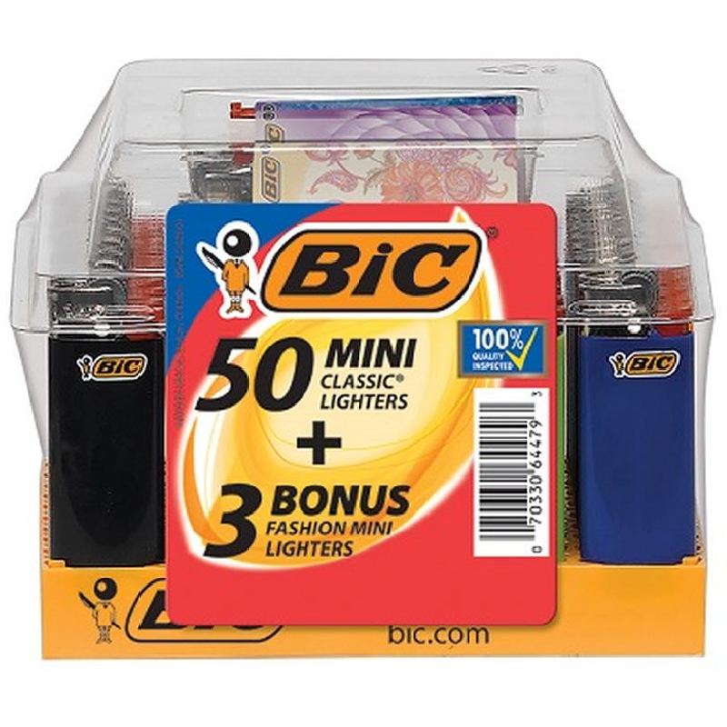 BIC MINI CLASSIC LIGHTER 50 + 3 BONUS FASHION MINI LIGHTER | Gotham Distro