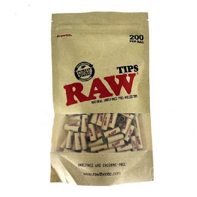 RAW PRE-ROLLED TIPS 200 PER BAG | Gotham Distro