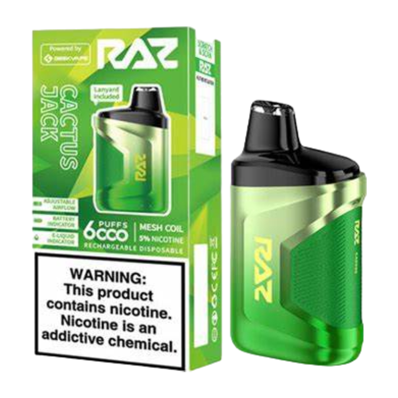 RAZ RECHARGE DISPOSABLE 6000PF CACTUS JACK -BOX OF 10 | Gotham Distro