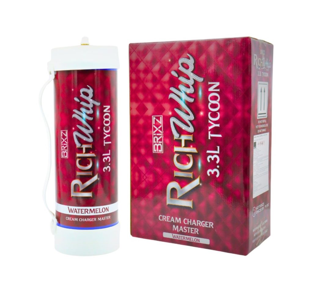 BRIXZ NYC RICH WHIP CREAM CHARGERS 3.3L TANK -BOX OF 2 TANK | Gotham Distro