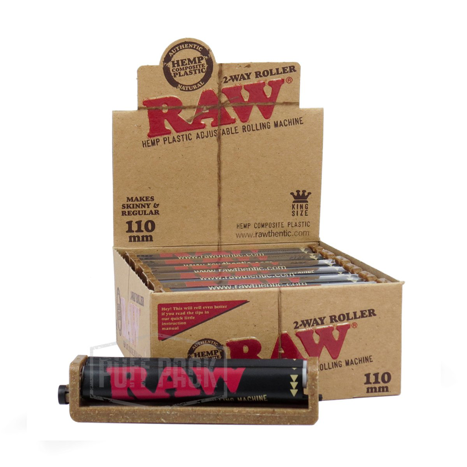 RAW 110MM 2 WAY HEMP PLASTIC ROLLING MACHINES 12 PER BOX | Gotham Distro