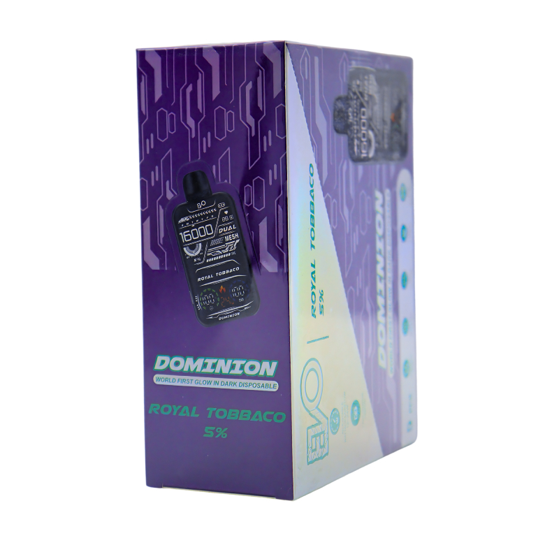 EVO DOMINION DISPOSABLE 16000PF 5% ROYAL TOBBACO - BOX OF 5 | Gotham Distro