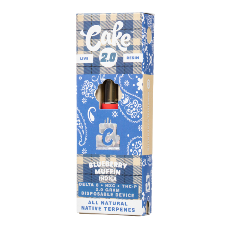 CAKE D8+HXC+THCP COLD PACK LIVE RESIN 2GM DISPOSABLE BLUEBERRY MUFFIN ...