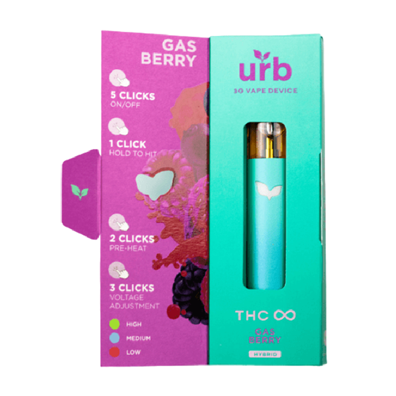 URB THC INFINITY LIVE RESIN D8 THCH THCJD THCP DISPOSABLE 3GM GAS BERRY ...
