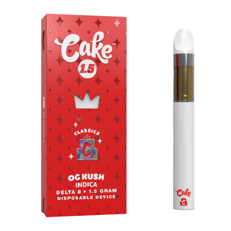 CAKE D8 1.5GM DISPOSABLE OG KUSH (INDICA) - BOX OF 5 | Gotham Distro