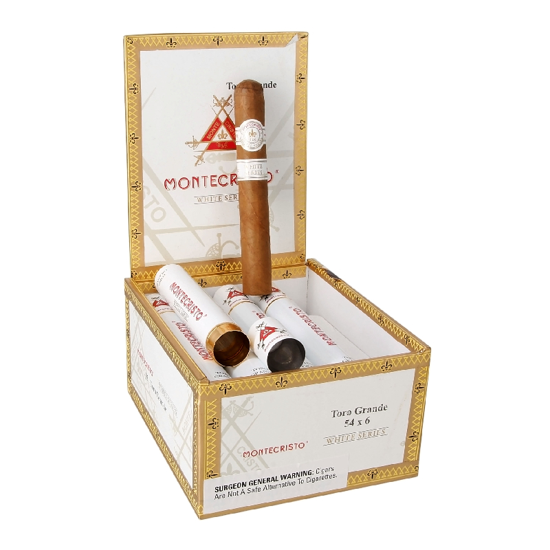MONTECRISTO WHITE TORO GRANDE TUBO (54 X 6) BOX OF 15 | Gotham Distro