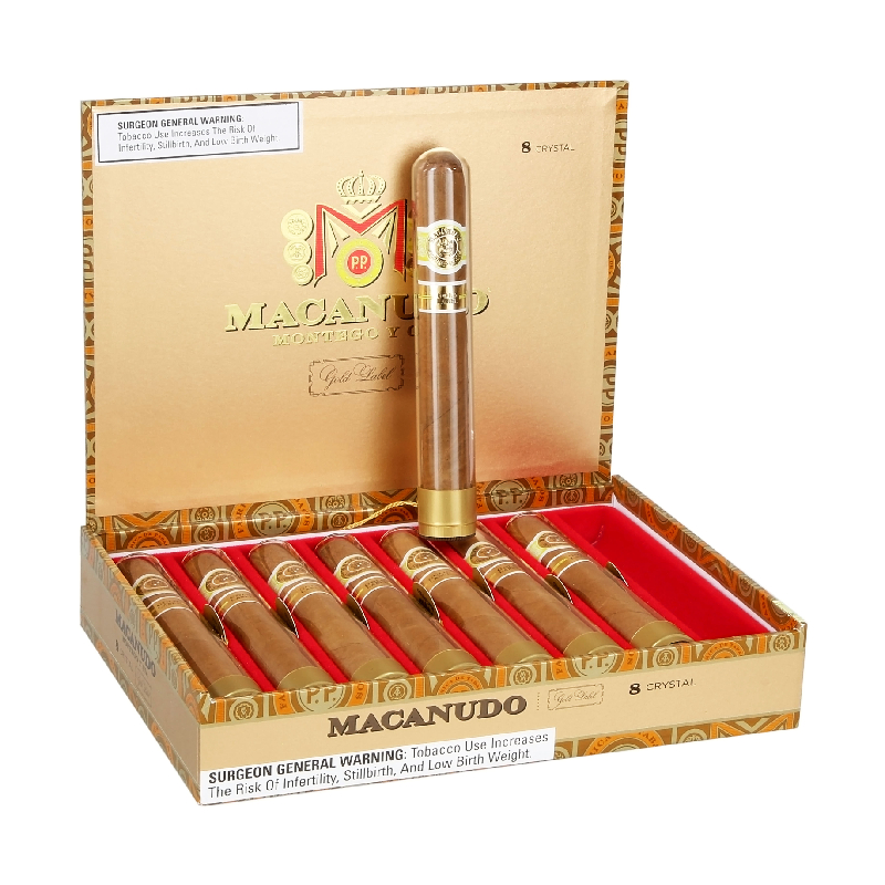 MACANUDO GOLD CRYSTAL TUBO BOX OF 8 | Gotham Distro