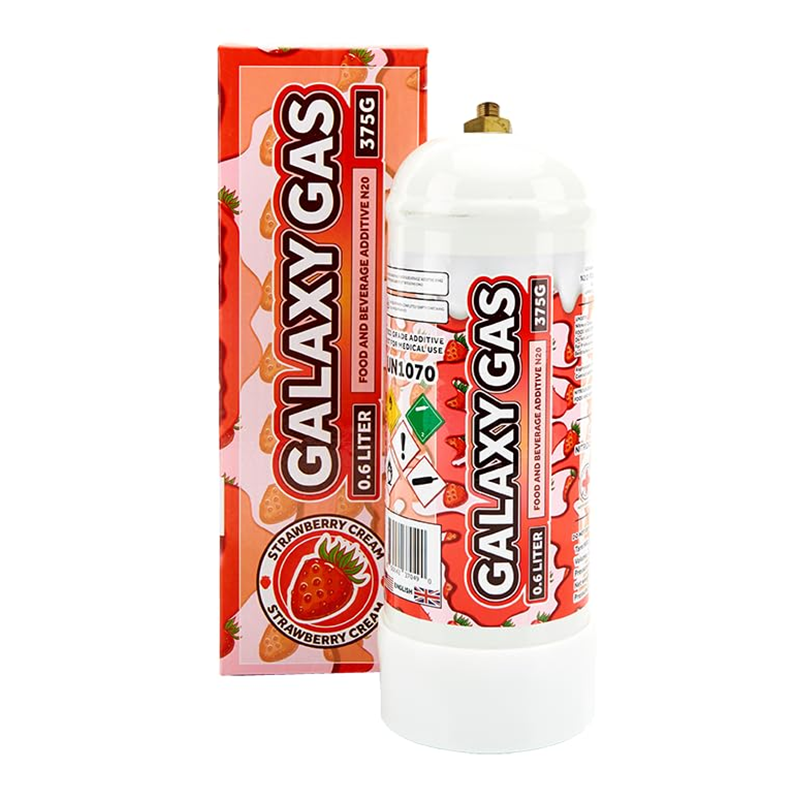 GALAXY GAS WHIP CREAM CHARGER 0.6L 375G TANK STRAWBERRY CREAM -BOX OF 6 ...