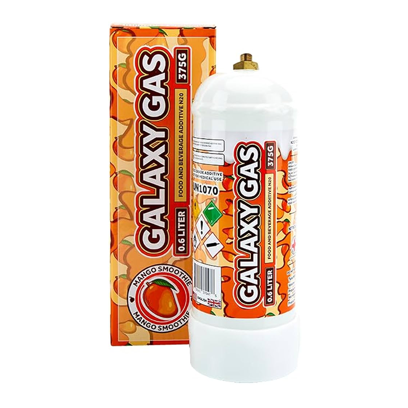 GALAXY GAS WHIP CREAM CHARGER 0.6L 375G TANK MANGO SMOOTHIE -BOX OF 6 ...