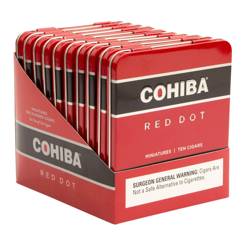 COHIBA RED DOT MINIATURE TINS UNIT OF 100 (10 TINS OF 10) | Gotham Distro