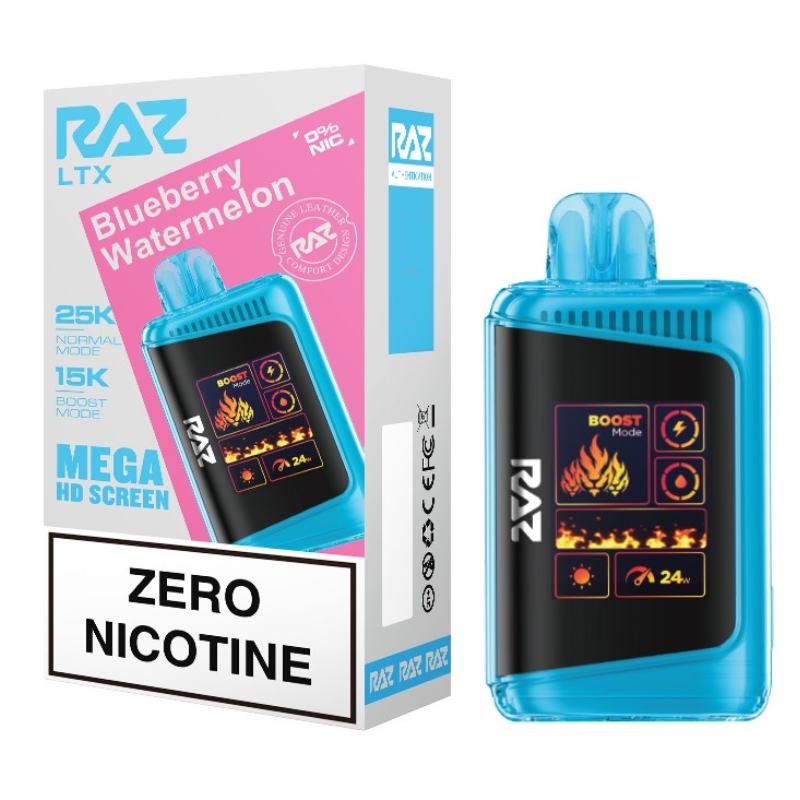 RAZ LTX 25000PF DISPOSABLE BLUEBERRY WATERMELON (ZERO) - BOX OF 5 ...