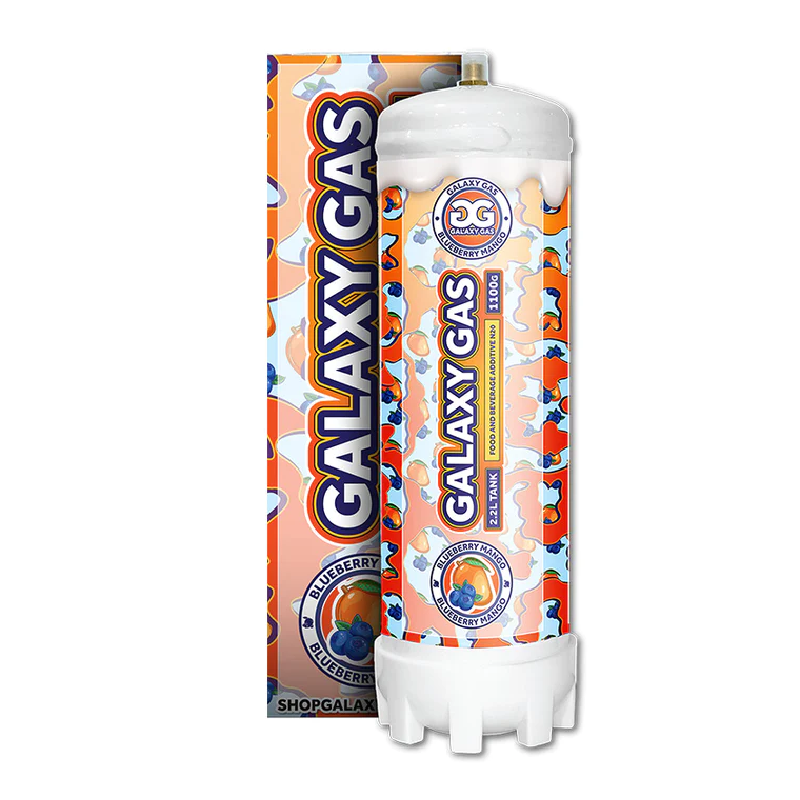 GALAXY GAS 2.2L TANK NITROUS OXIDE N2O 1100G BLUEBERRY MANGO -BOX OF 2 ...